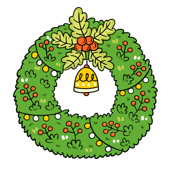 Free & Cute Christmas Wreath Clipart For Your Holiday Decorations ...