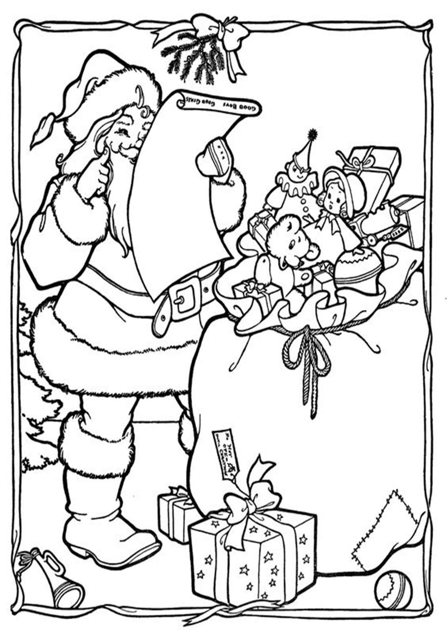 Free Printable Santa Coloring Pages For Kids - Tulamama