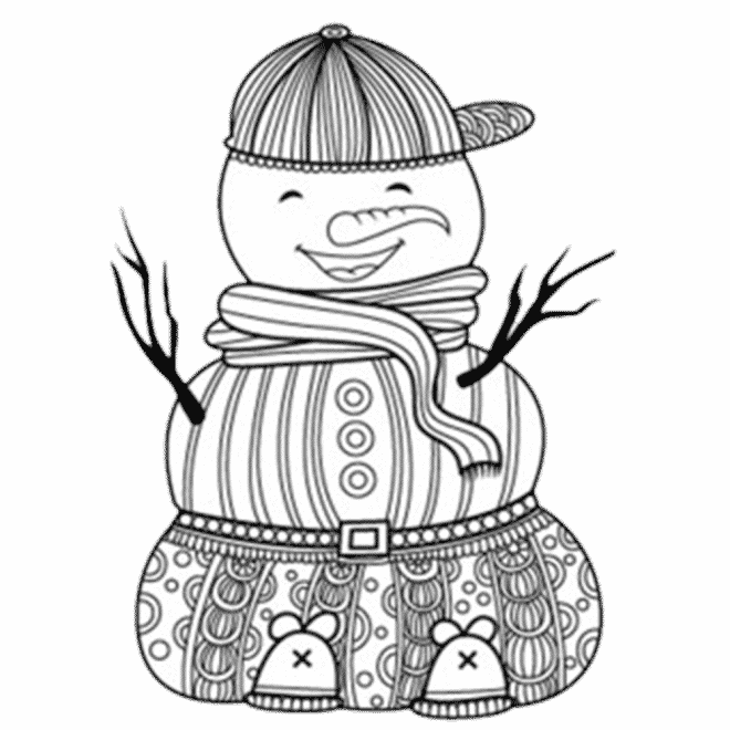Free & Cute Snowman Clipart Black and White - Tulamama