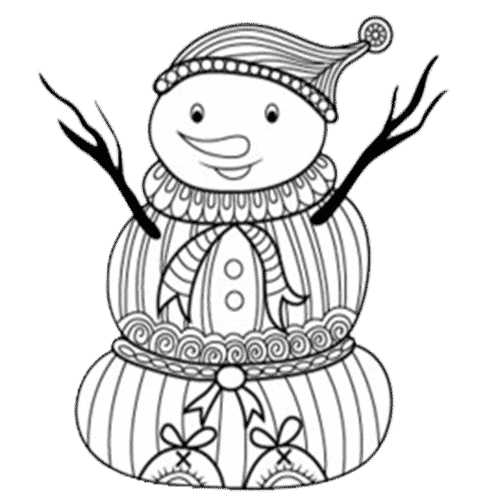 Free & Cute Snowman Clipart Black and White - Tulamama