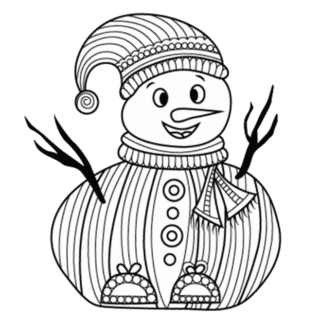 Free & Cute Snowman Clipart Black and White - Tulamama