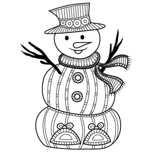 Free & Cute Snowman Clipart Black and White - Tulamama