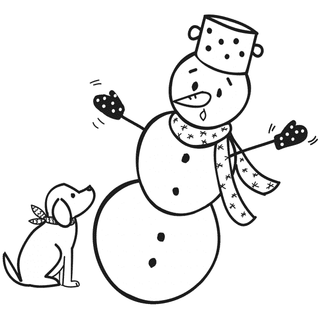 Free & Cute Snowman Clipart Black and White - Tulamama