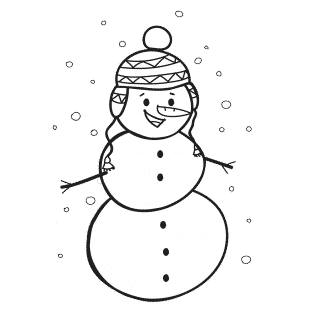 Free & Cute Snowman Clipart Black and White - Tulamama