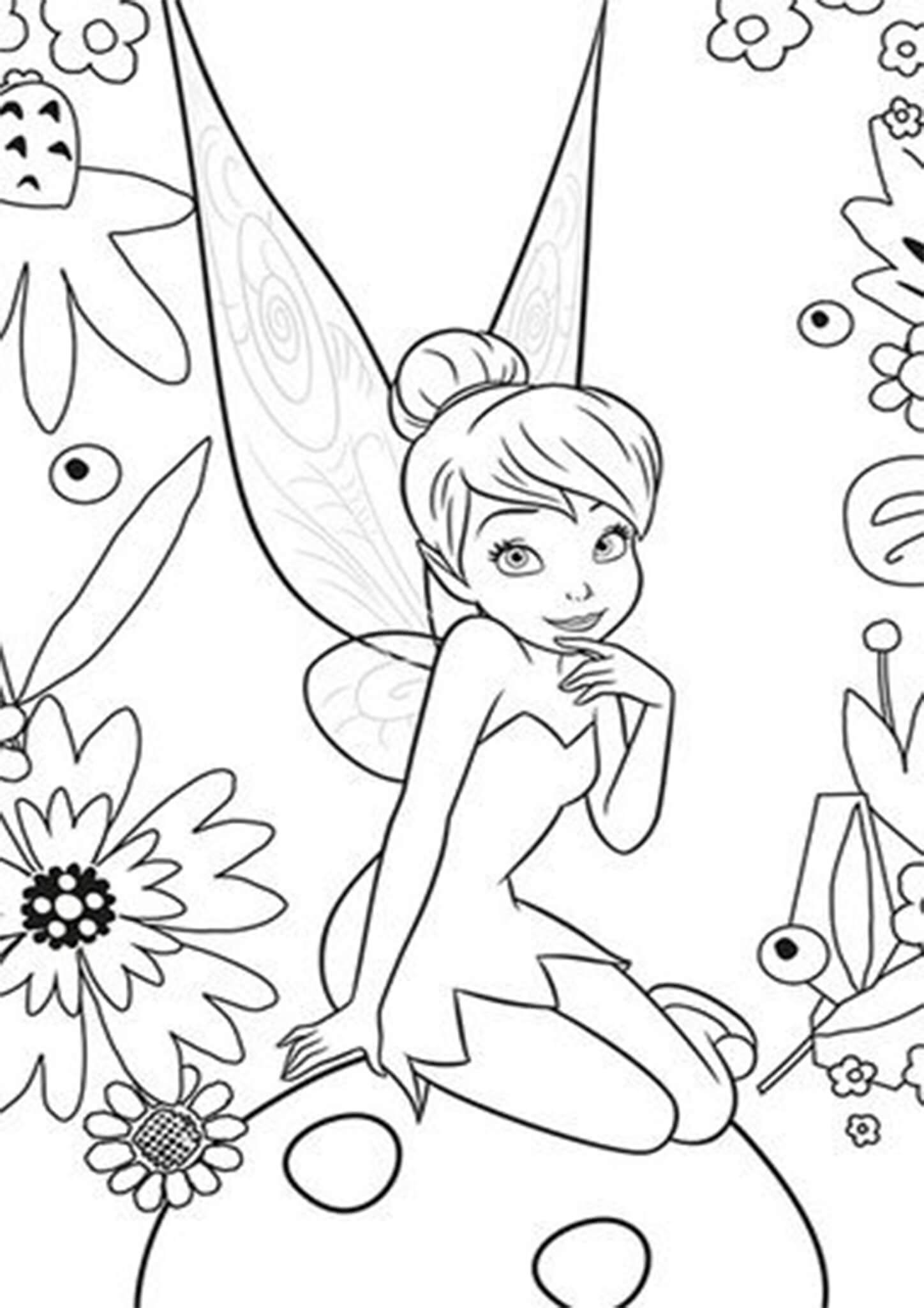 Free & Easy To Print Tinkerbell Coloring Pages - Tulamama