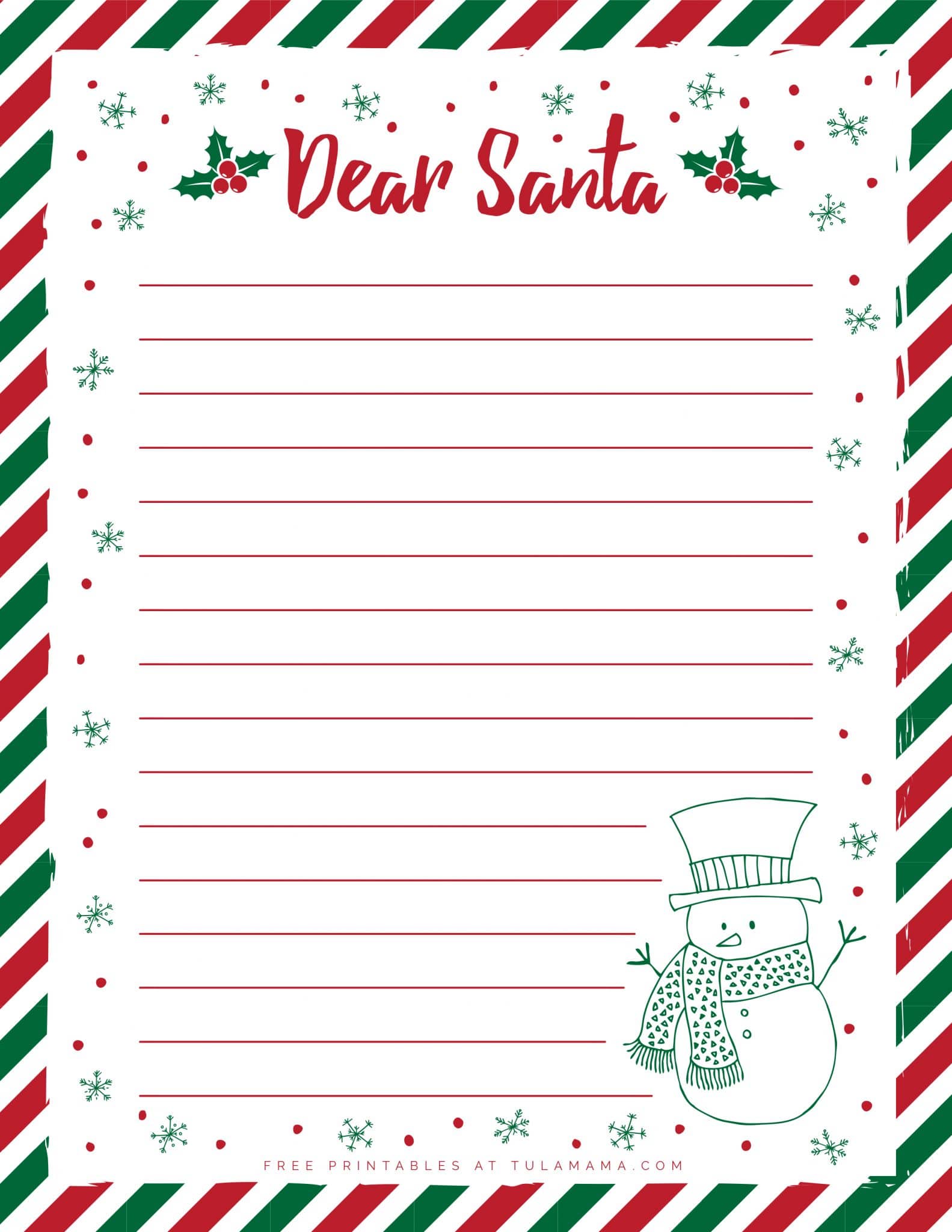 Printable Template For Letter To Santa Printable Templates