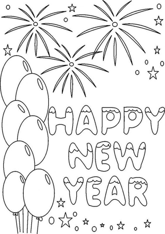 Free & Easy To Print Happy New Year Coloring Pages - Tulamama