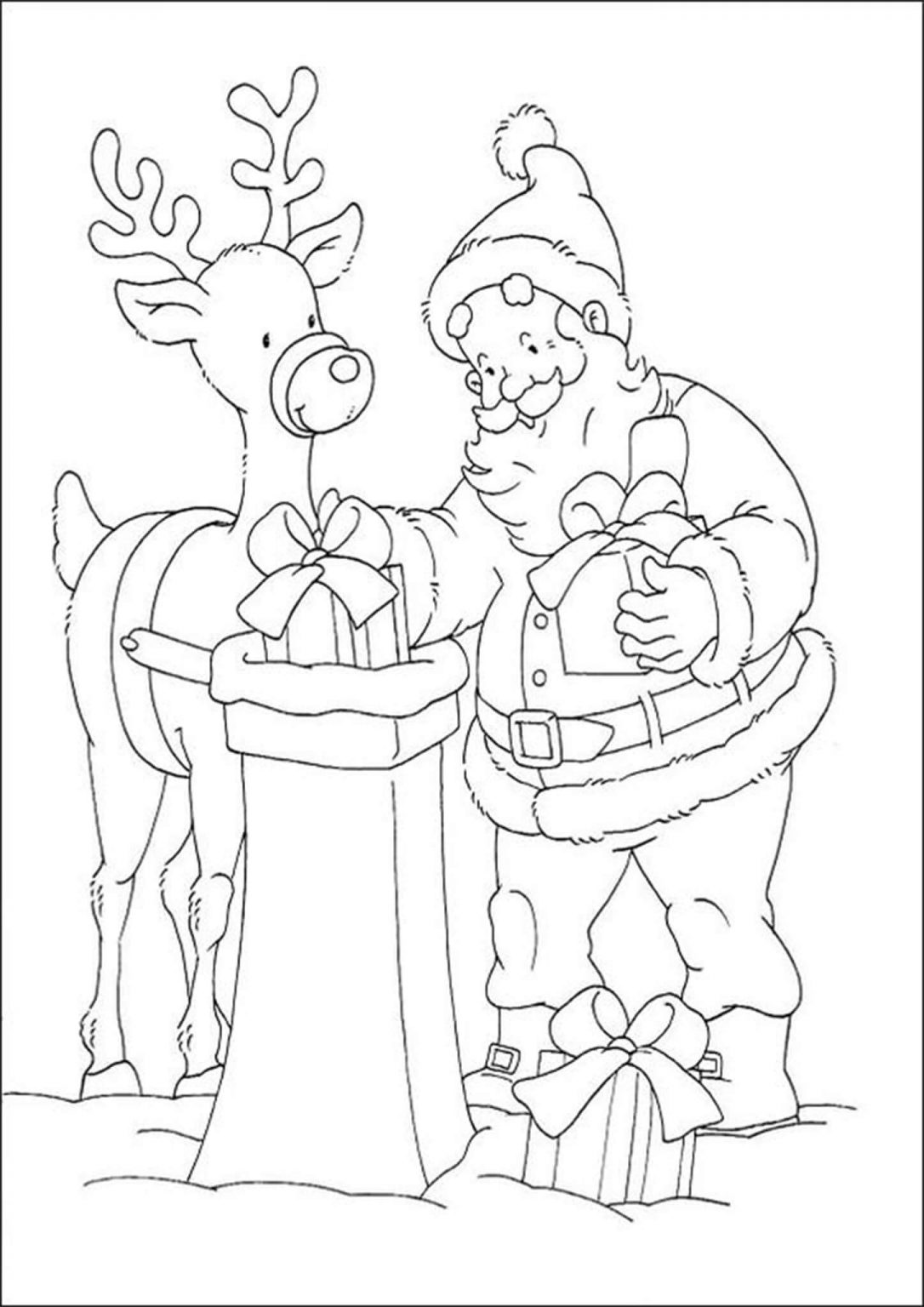 Free Printable Reindeer Coloring Pages - Tulamama