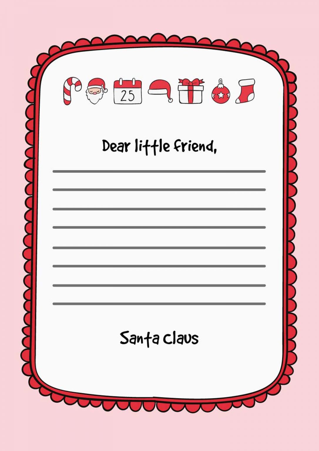 The Cutest Free Printable Santa Letterhead & Christmas Stationery ...