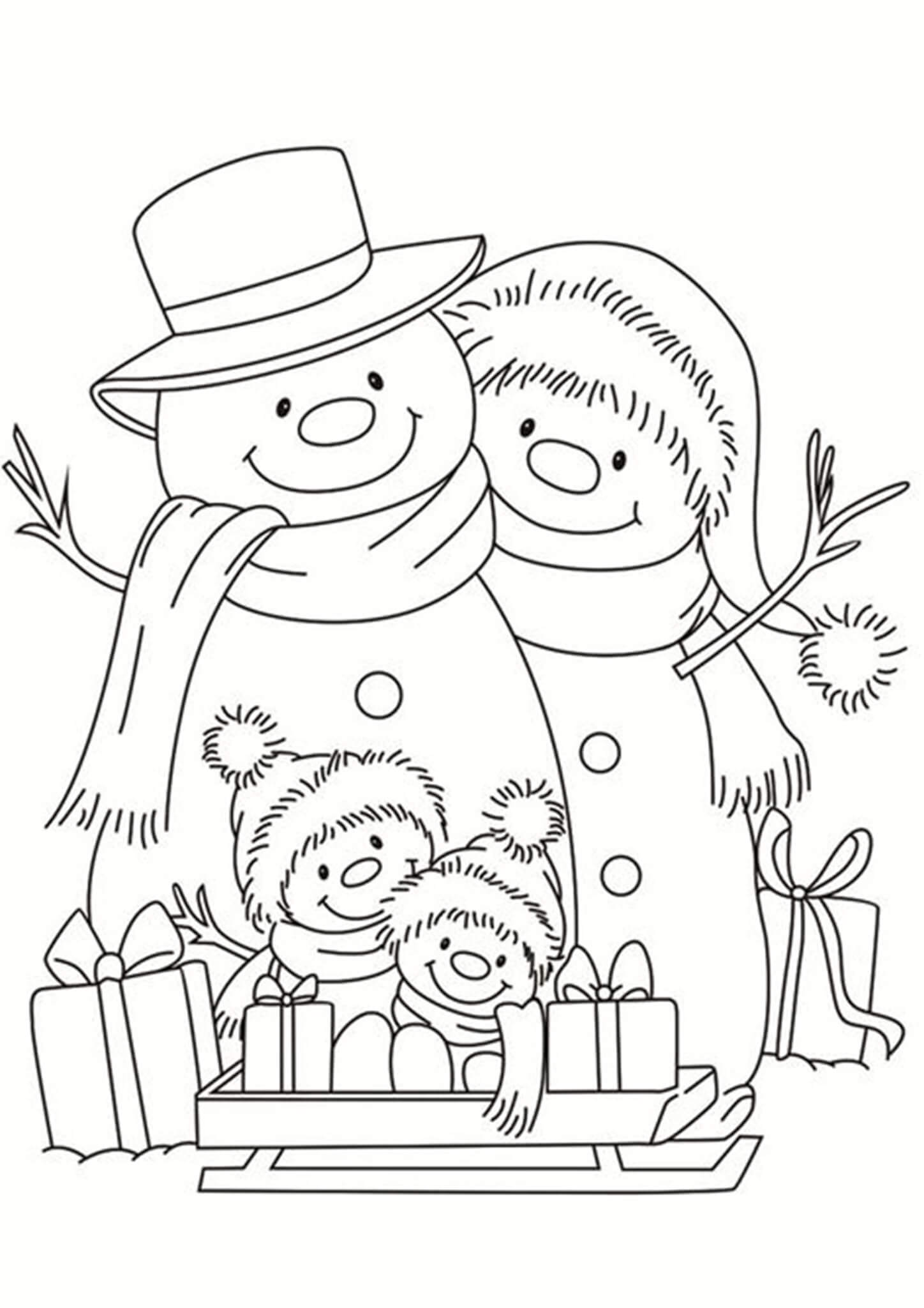 Free Printable Snowman Coloring Pages - Tulamama