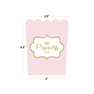 Princess Baby Shower Favor Boxes - 25 Per Set - Tulamama