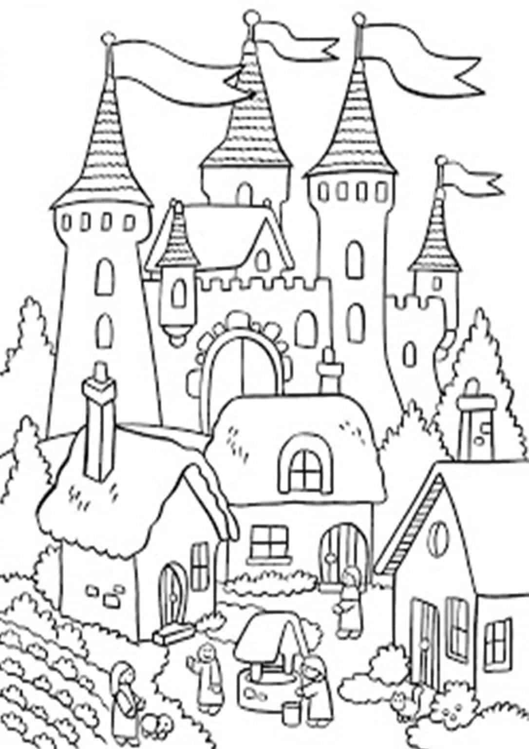 Free & Easy To Print Castle Coloring Pages - Tulamama