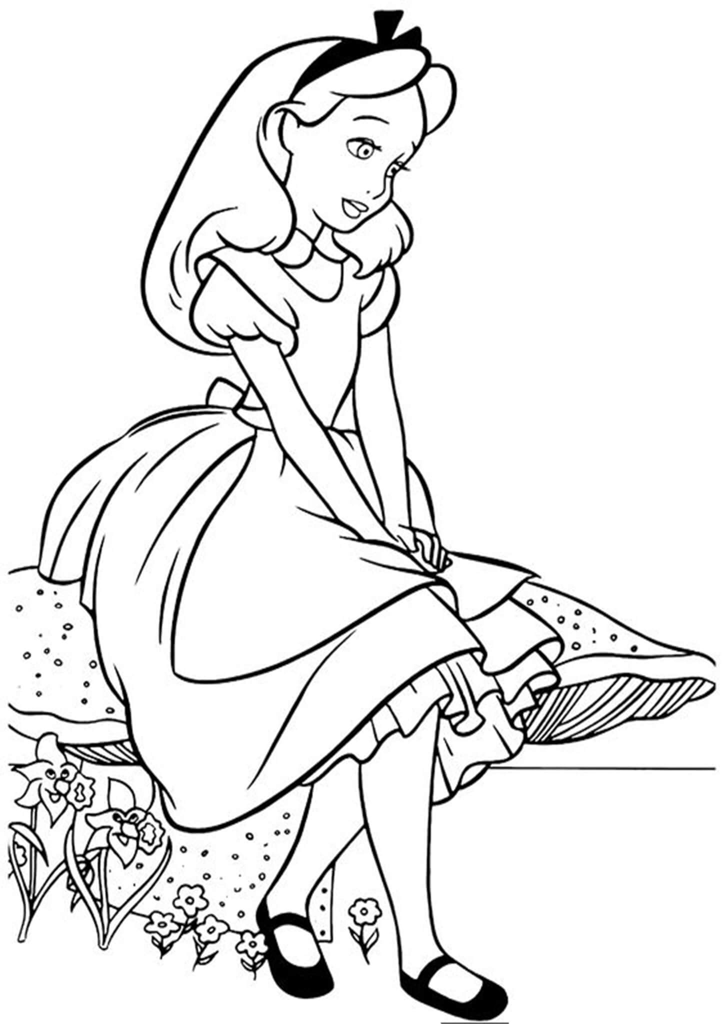 Free & Easy To Print Alice in Wonderland Coloring Pages - Tulamama