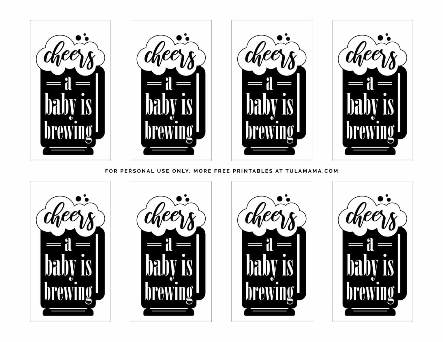 Free "A Baby Is Brewing" Baby Shower Printables - Tulamama