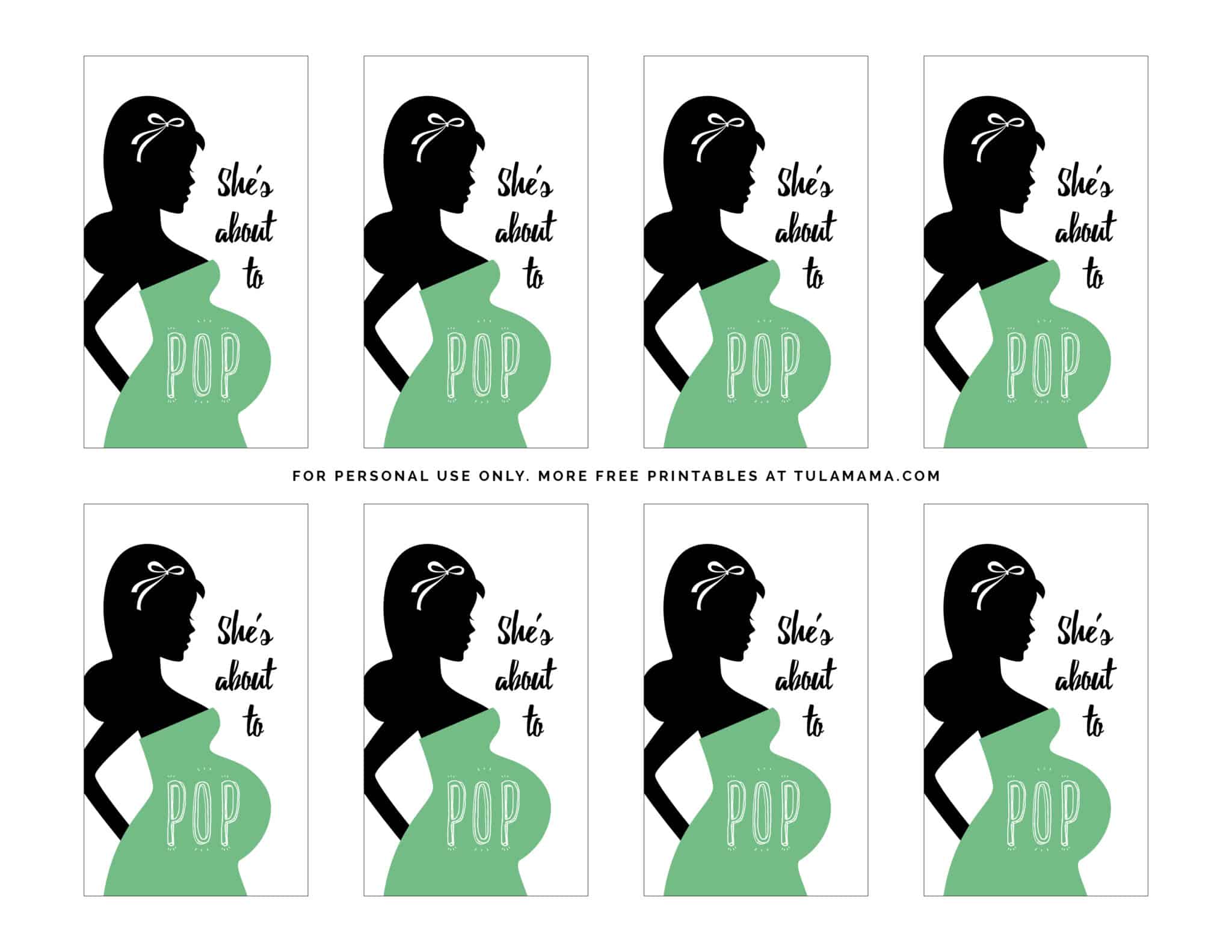 Free Printable "Ready to Pop Baby Shower" Printables - Tulamama