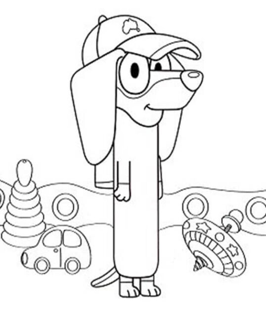 Bluey Snickers Lucky Muffin Sketch Coloring Page