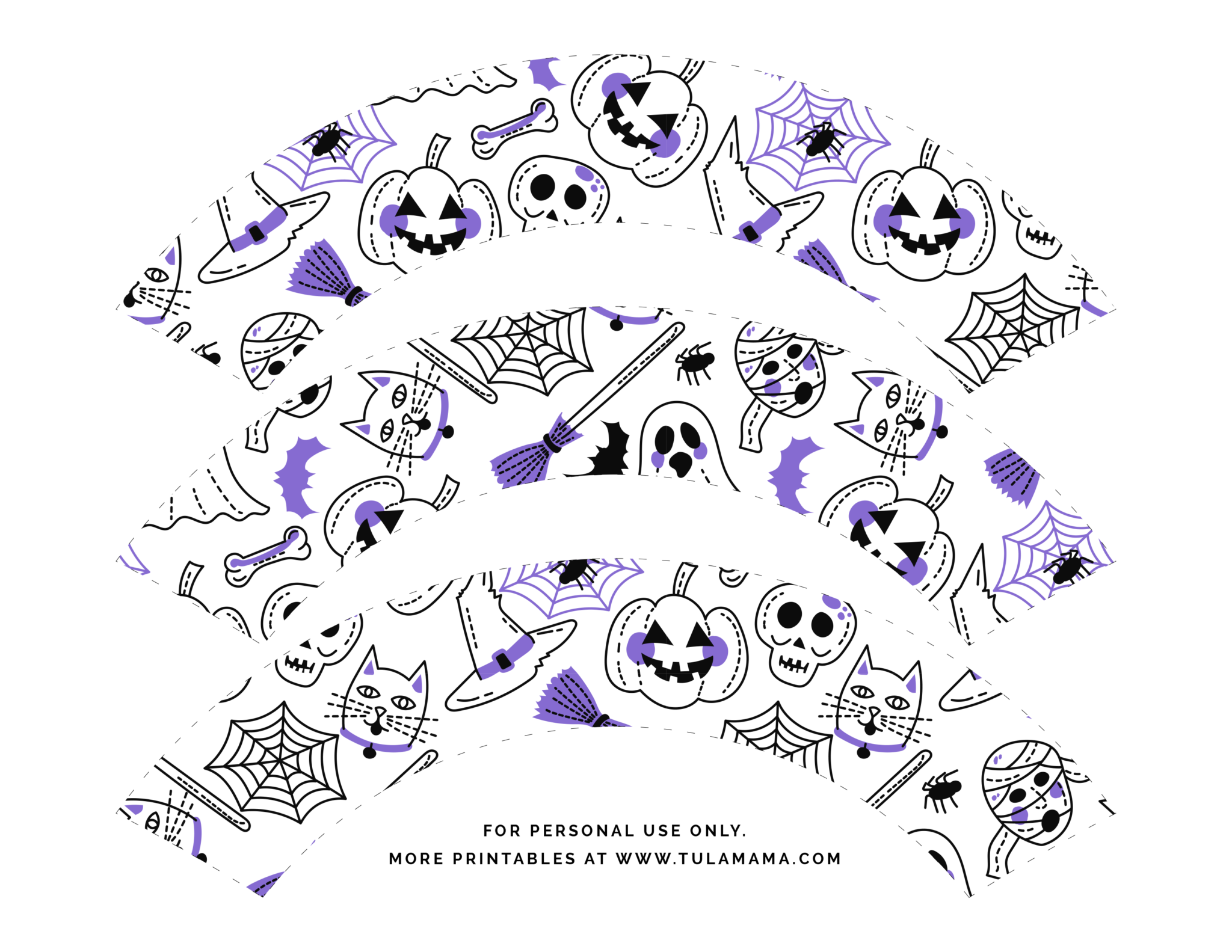 Oh-So-Cute Halloween Cupcake Wrappers | Free Printables - Tulamama