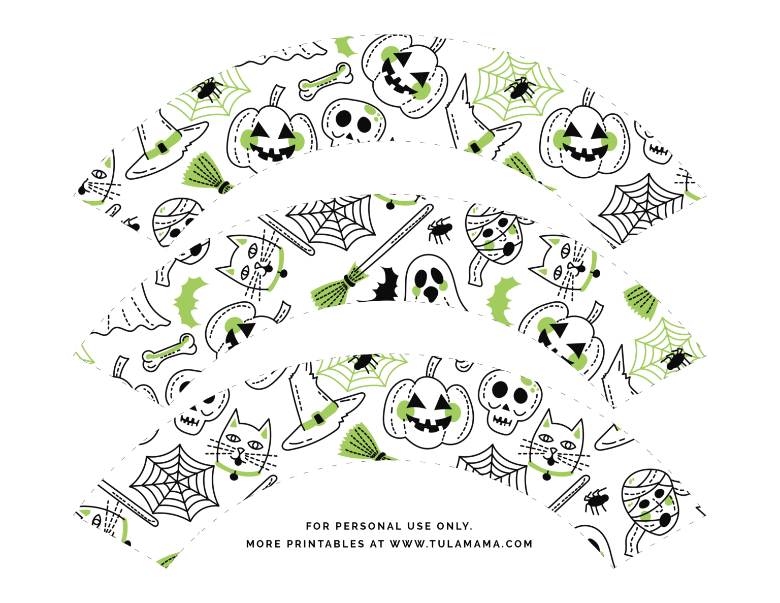 Oh-So-Cute Halloween Cupcake Wrappers | Free Printables - Tulamama