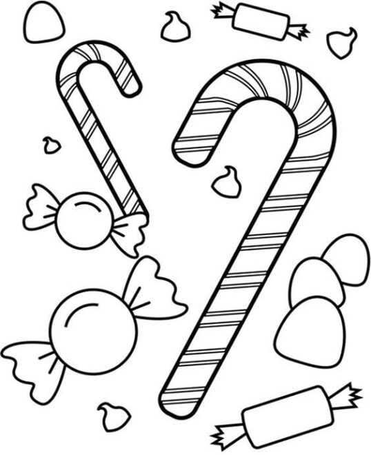 Free & Easy To Print Candy Cane Coloring Pages - Tulamama
