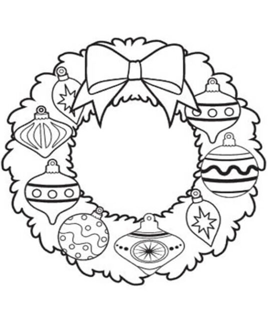 Free & Easy To Print Christmas Wreath Coloring Pages - Tulamama