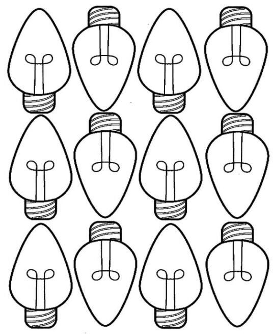 Free & Easy To Print Christmas Lights Coloring Pages - Tulamama