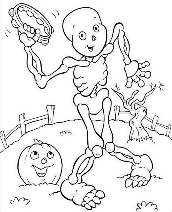 Free & Easy To Print Skeleton Coloring Pages - Tulamama