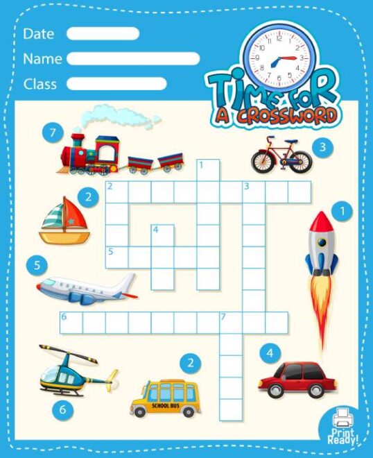 Free and Easy To Print Crossword Puzzles for Kids - Tulamama