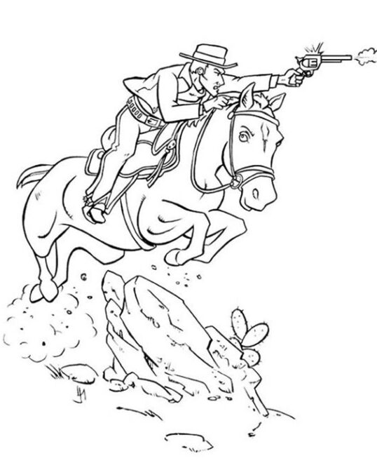 Free & Easy To Print Cowboy Coloring Pages - Tulamama