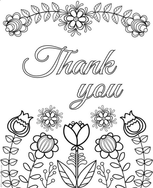 Free & Easy To Print Thank You Coloring Pages - Tulamama