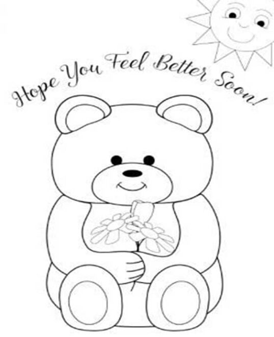 Free & Easy To Print Get Well Soon Coloring Pages - Tulamama