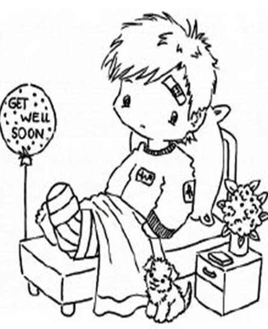 Free & Easy To Print Get Well Soon Coloring Pages - Tulamama