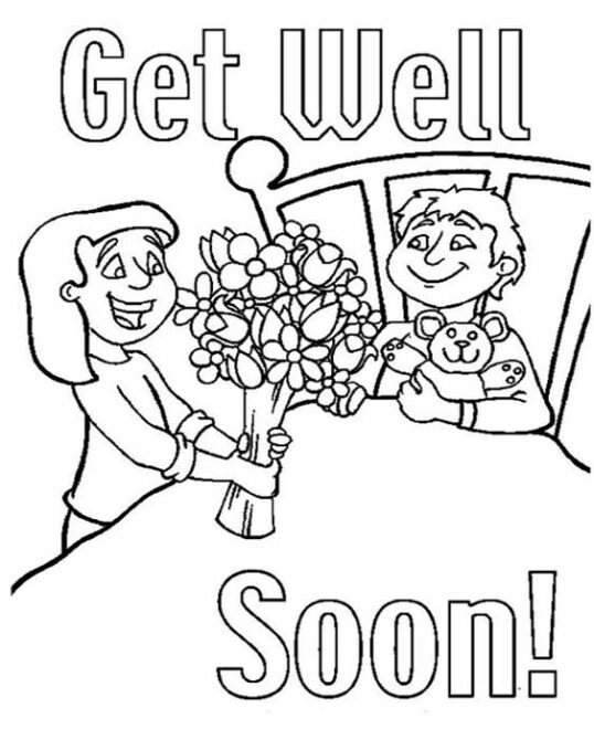 Free & Easy To Print Get Well Soon Coloring Pages - Tulamama