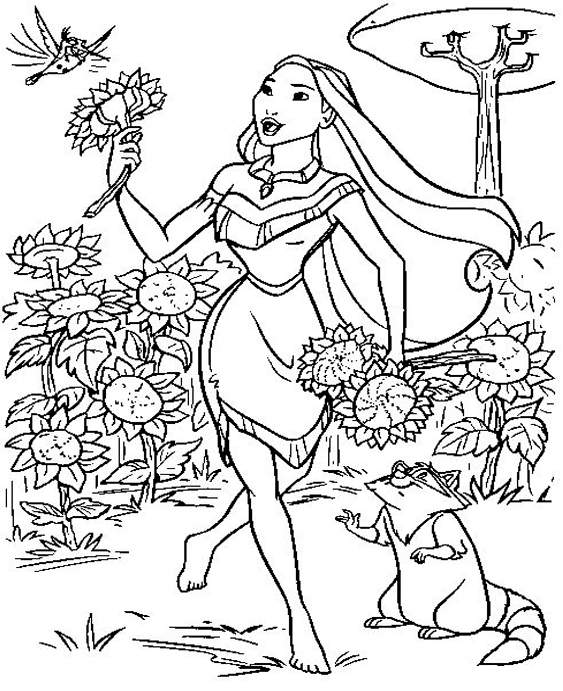 Free & Easy To Print Pocahontas Coloring Pages - Tulamama