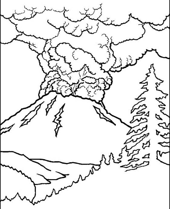 Free & Easy To Print Volcano Coloring Pages - Tulamama