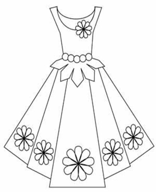 Free & Easy To Print Dress Coloring Pages - Tulamama