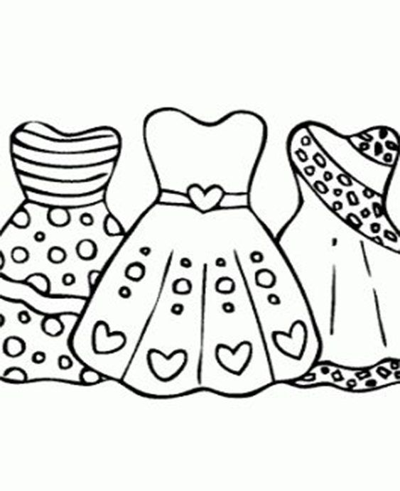 Free & Easy To Print Dress Coloring Pages - Tulamama