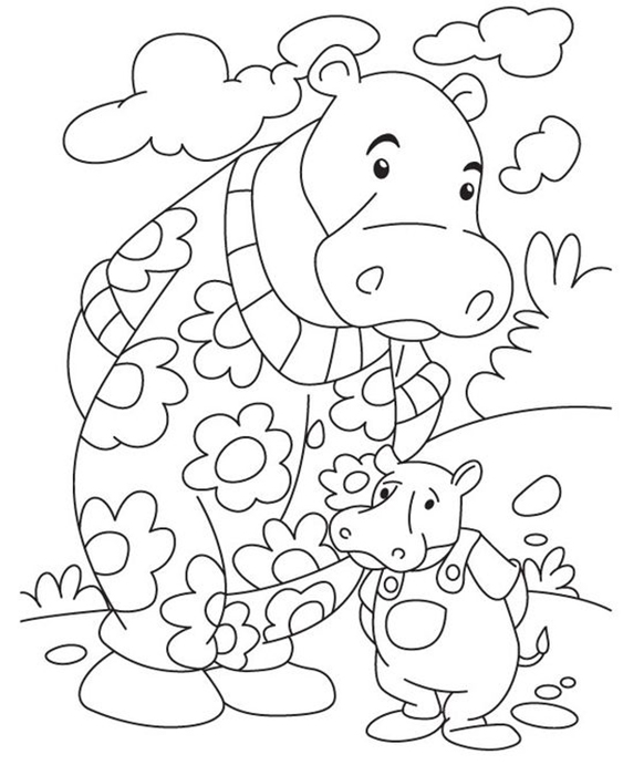Free & Easy To Print Hippo Coloring Pages - Tulamama