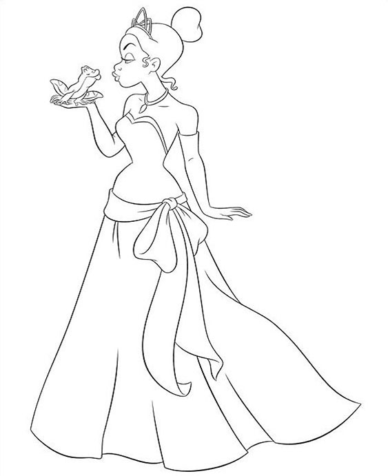 Free & Easy To Print Tiana Coloring Pages - Tulamama
