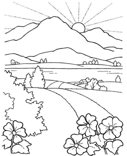 Free & Easy To Print Landscape Coloring Pages - Tulamama