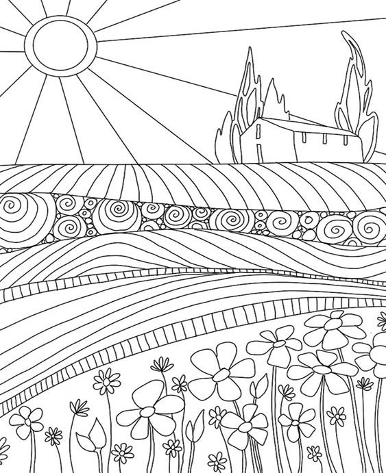 Free & Easy To Print Landscape Coloring Pages - Tulamama