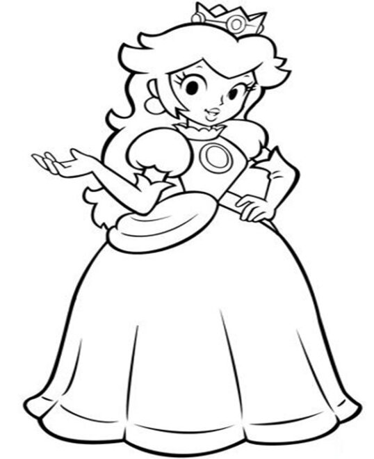 Free & Easy To Print Princess Peach Coloring Pages - Tulamama